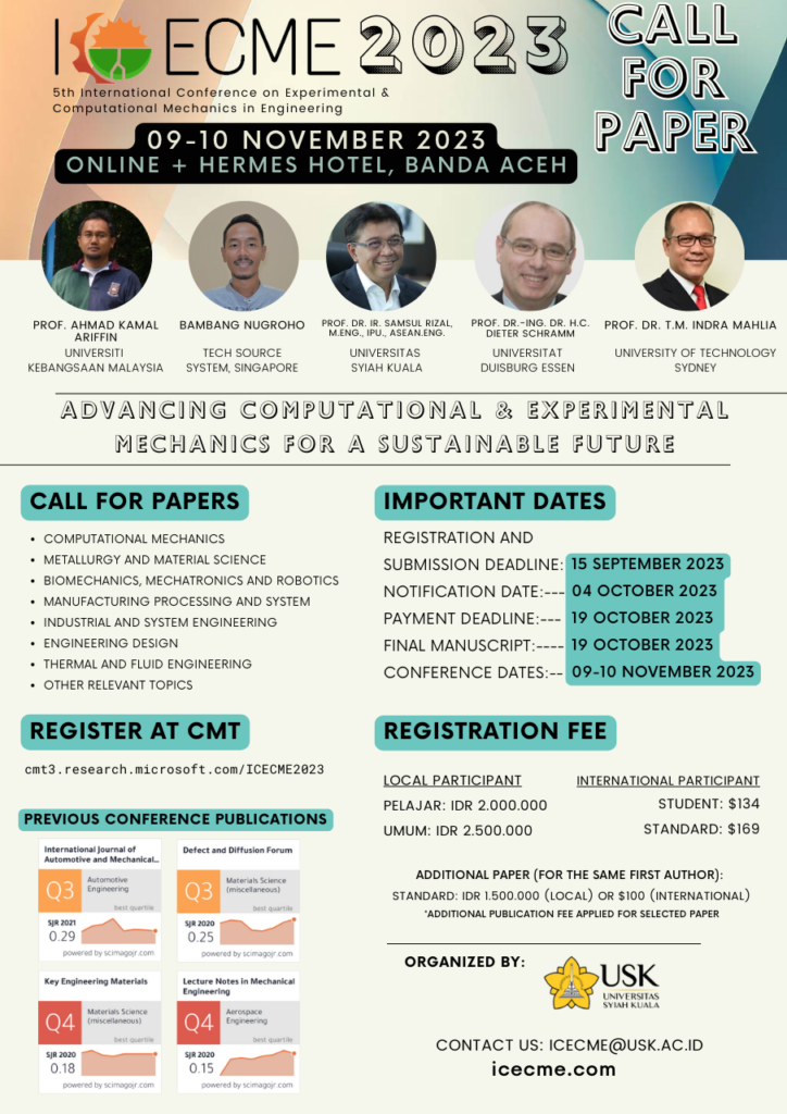 ICECME – International Conference on Experimental and Computational Mechanics in Engineering
