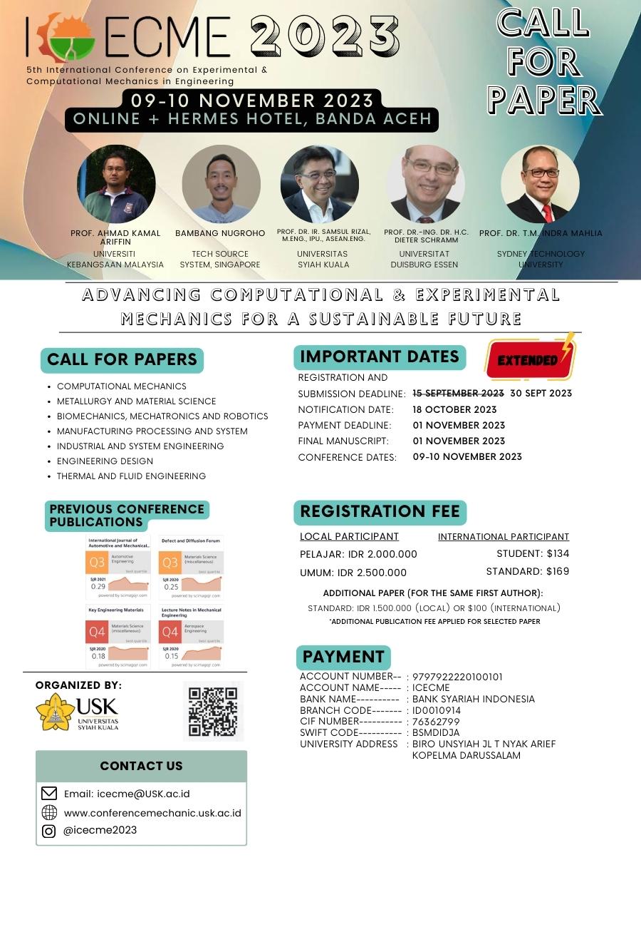 ICECME – International Conference on Experimental and Computational Mechanics in Engineering